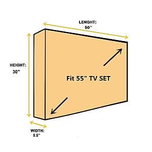 acoveritt Outdoor 55" TV Set Cover,Scratch Resistant Liner Protect LED Screen Best-Compatible with Standard Mounts and Stands (Black)