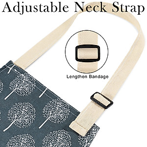 Sureio 8 Pack Aprons for Women Men with 2 Pockets Linen Kitchen Apron Adjustable Cooking Kitchen Chef Apron Bib for BBQ Outdoors Baking Household