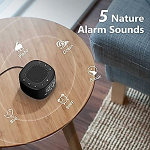 Housbay Sound Machine with Alarm Clock- 2 in 1, 18 Soothing Sounds, Digital Clock with Dimmer, 7 Color Night Light with ON/Off Options, Sleep Timer, White Noise Machine for Sleeping