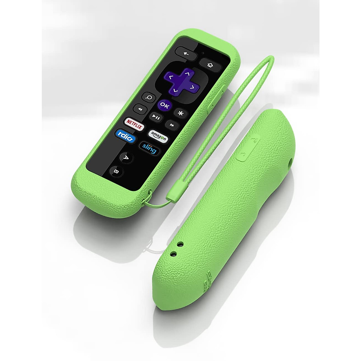 Roku Gaming Remote Case SIKAI Shockproof Protective Case for Roku 3 (4230 and 4200) Roku 2 (4210) RC54R Enhanced Remote Anti-Slip Washable Dust-Proof Anti-Lost with Hand Strap (Glow in Dark Green)
