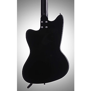 Silvertone 6 String Solid-Body Electric Guitar, Right, Gloss Black, standard (1478BK)