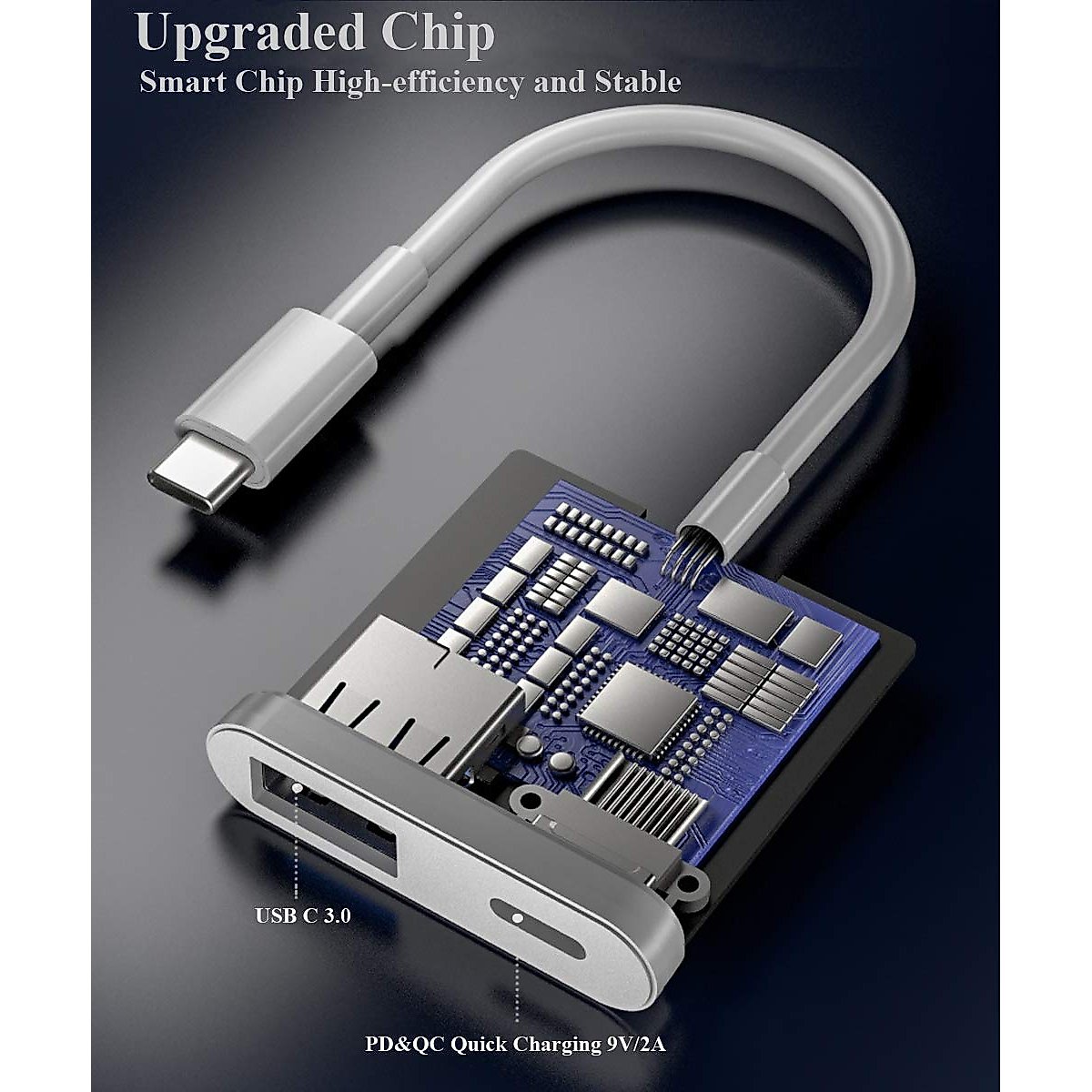 USB C OTG Adapter with Power, 2 in 1 USB C to USB Female with 60W PD Charging Adapter Compatible with iPhone 15/15Pro, iPad Pro, Galaxy S24/S23/S22/S21, Pixel 8/7/6, Google Chromecast with Google TV