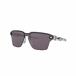 Oakley Men's OO4139 Lugplate Square Sunglasses, Satin Black/Prizm Grey, 39 mm