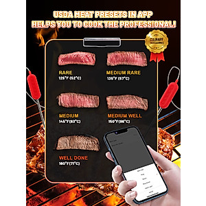 Sanwo WiFi Meat Thermometer with 2 Probes, Digital Wireless Instant Read Smart 2000mAH Rechargeable BBQ Grill Meat Thermometer with Timer, Alarm for Smoker, Oven, Grill, Roast, Kitchen Food Meat