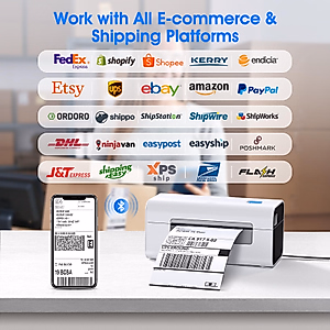 BPXX Bluetooth Thermal Label Printer, Wireless 4×6 Shipping Label Printer for Small Business, Label Printer Support Android/iPhone/Windows, Compatible with Shopify, Ebay, USPS, Amazon, Etsy, D465B