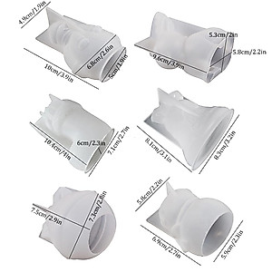 6Pcs Christmas Candle Molds,Christmas Snowman Silicone Molds Jingle Bell Bells Resin Molds Christmas Sock Resin Mold Santa Claus Elk Deer Silicone Mold for Xmas Candle Making Craft Supplies Home Decor