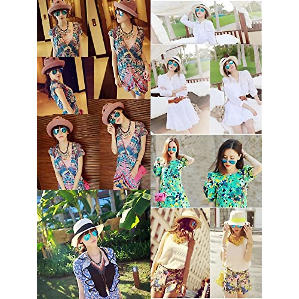 NLEYANB 10 Pieces Wholesale Classic Mirrored Flat Lens Aviator Party Sunglasses for Women Men UV400