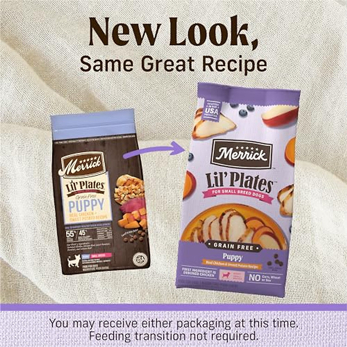 Merrick Lil’ Plates Premium Grain Free Dry Puppy Food for Small Dogs, Real Chicken and Sweet Potato Kibble - 12.0 lb. Bag