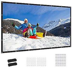 Projector Screen, KSAN 3-Layer Projector Screen 120 Inch, Portable Moive Projection Screen with 16:9 HD 4K for Indoor and Outdoor Party Home Theatre Cinema