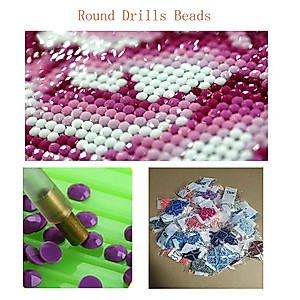 BOHADIY Diamond Painting Kits for Adults Kids Beginner– 5D DIY Round Diamond Number Kits – Crystal Rhinestone Diamond Embroidery Paintings Great for Home, Office, Wall Decor 13.8×13.8 inch Lotus