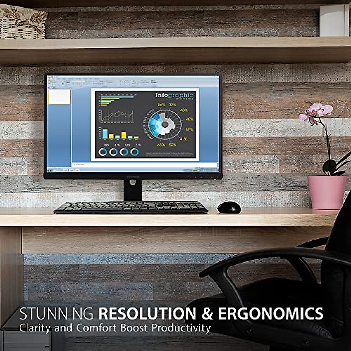 ViewSonic VG2453 24 Inch IPS 1080p Ergonomic Monitor with HDMI and DisplayPort for Home and Office, blue