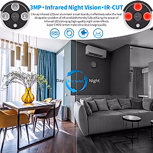 OOSSXX (3.0MP Wireless Extend Camera with Audio) Just Wireless Extend Camera Wireless Security System(3.0MP/5.0MP System) IP67 Waterproof WiFi Camera, Wireless Surveillance Camera