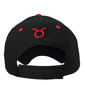 Telea 100% Cotton Baseball Cap Zodiac Embroidery One Size Fits All for Men and Women Taurus/Red