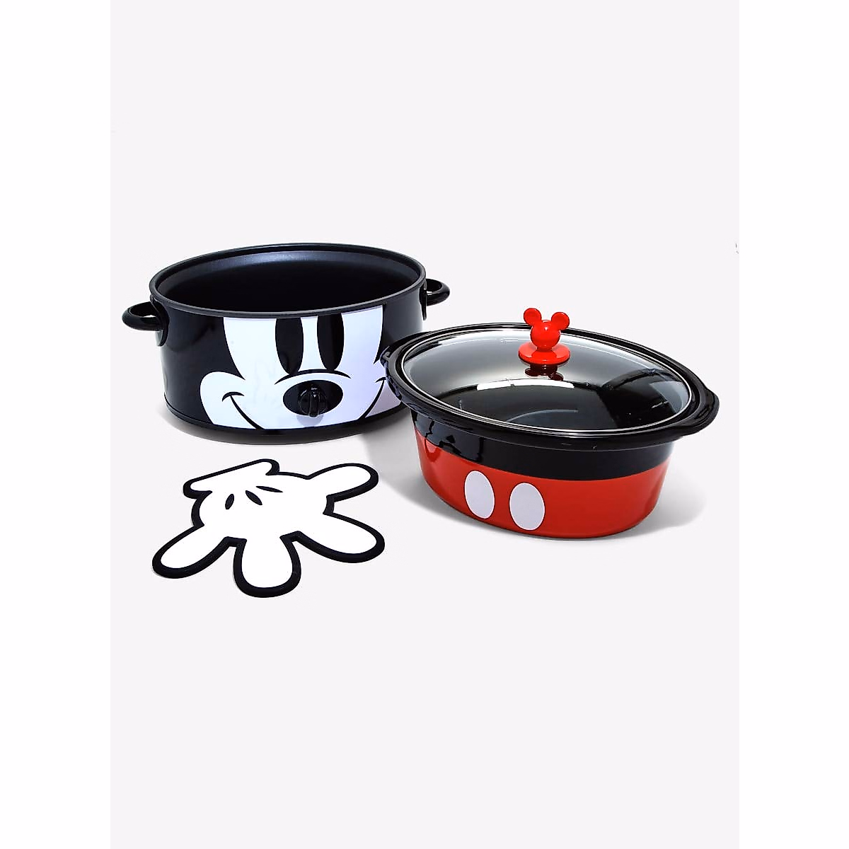 Disney Mickey Mouse Slow Cooker with Trivet by Select Brands - Disney Slow Cooker with Mickey Mouse Designs - Features Dishwasher-Safe Stoneware Crock Insert - 6 Quarts