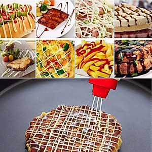 SCWBOEII 4-hole Sauce Squeeze Bottle, Resin Condiment Squeeze Bottle for Ketchup Jam Mayonnaise BBQ Sauce (3)