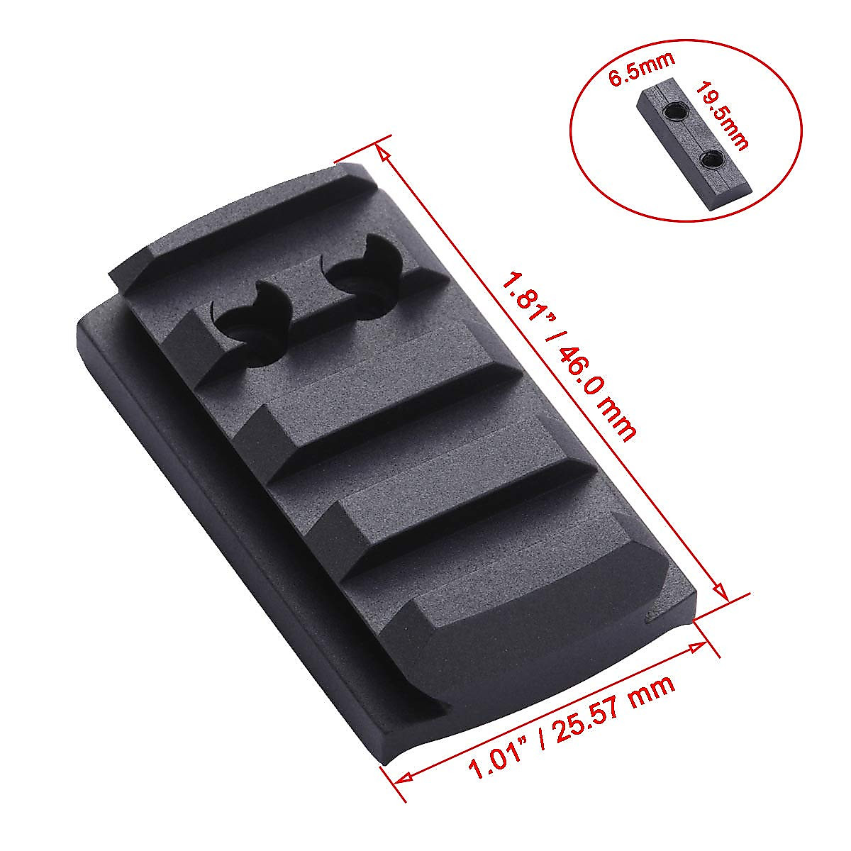 TuFok Sight Mount Plate for Install Pistol Red Dot Sight Black