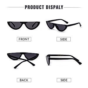 GIFIORE Retro Cat Eye Sunglasses Vintage Semi Rimless Frame Cateye Sun Glasses UV Protection