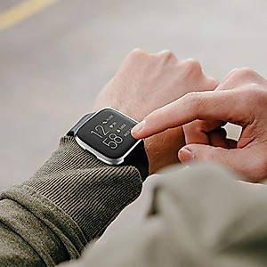 Compatible with Fitbit Versa 2 Case, NAHAI 6 Packs Ultra Rugged Cover Plated Case Scratch-Resist All Around Screen Protector for Fitbit Versa 2, Purple/Red/Rose Gold/Rose Pink/Green/Blue