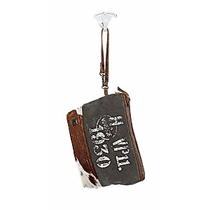 Myra Bag Vintage 1930 Upcycled Canvas Wristlet Bag S-1144