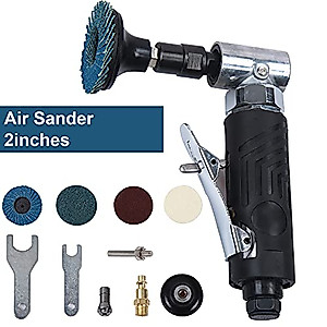 Angle Air Die Grinder 1/4 inch with 4 pcs 2" Roll Lock Sanding Discs, 90 Degree Angle Pneumatic Die Grinder