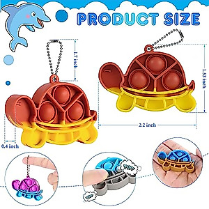 Pop Fidget Toys Its Party Favors for Kids 4-8 8-12, 20 PCS Turtle Toys Mini Pop Keychain It Toddler Fidget Toy Bulk Fidgets for Classroom Prizes Birthday Goodie Bag Stuffers Autism Sensory Toys Packs