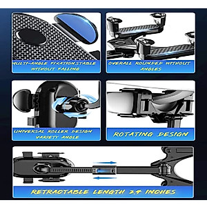 CJCTX Rear View Mirror Phone Holder for Car / 360° Rotatable and Retractable Car Phone Holder / 2022 Phone Mount for Car Like iPhone Samsung Smartphones