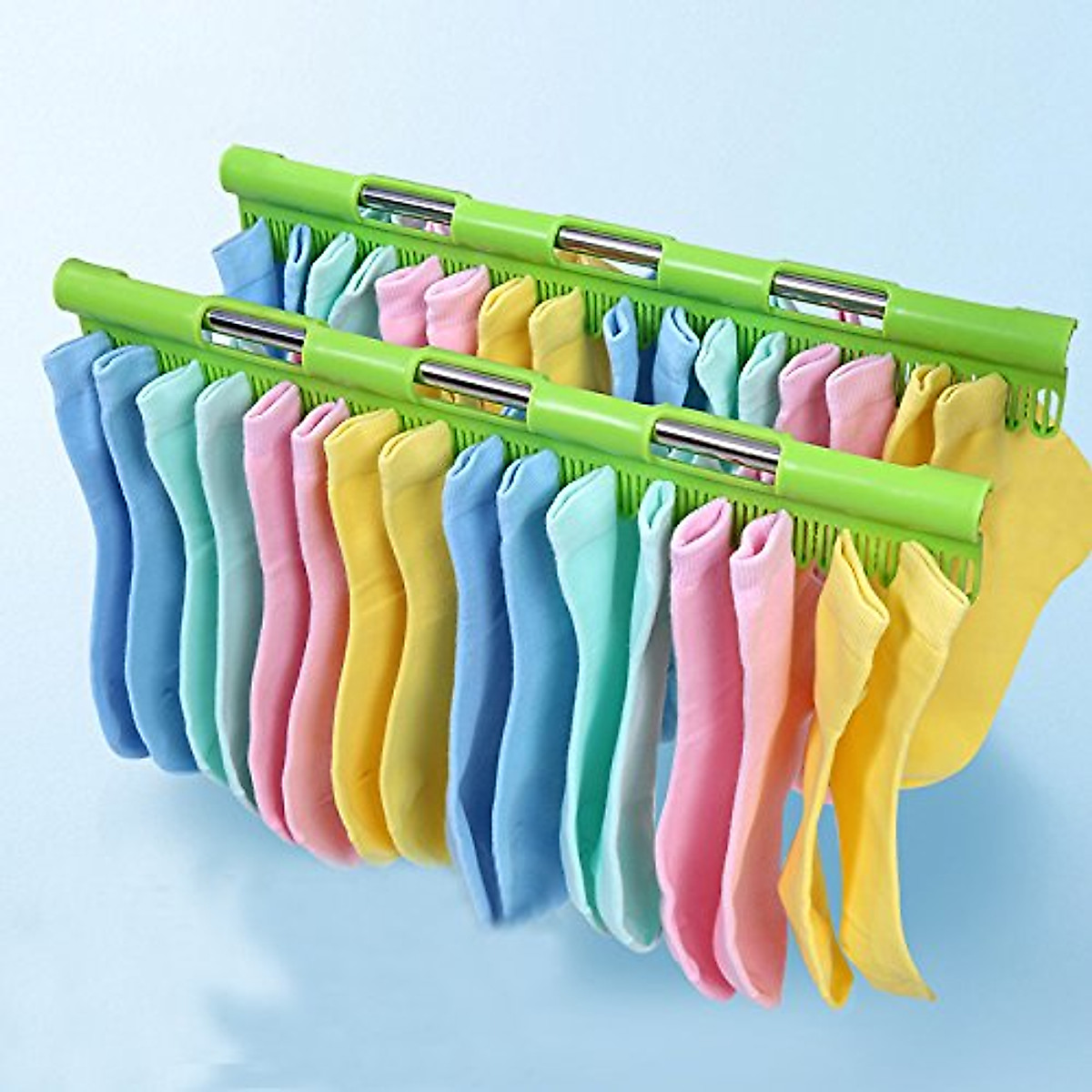 TINTON LIFE 2 Pack Laundry Bathroom Clothes Sock & Underwear Drying Hanger Rack Clip Dryer Airer Clothespin