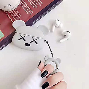 AirPod 3 Case Silicone Cover Case Compatible for Airpod 3 2021 3rd Generation Case, Shock-Absorbing Protective Case with Carabiner Suitable for Anyone。 (3 gen Violent Bear Gray)