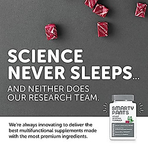SmartyPants Adult Daily Mineral Vitamins: Calcium, Magnesium Citrate, D3, Zinc & Chromium for Immune Support, Energy, Bone & Muscle Function, 60 Soft Chews (30 Day Supply)