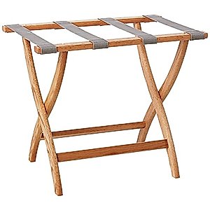 Wooden Mallet Designer Curve Leg Luggage Rack, Light Oak