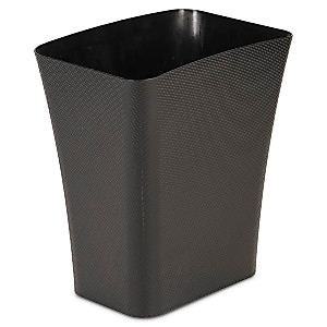 CLOROX Textura Slim Trash Can - 3.1 Gallon Small Waste Basket for Narrow Spaces - Skinny Plastic Garbage Bin for Bathroom, Bedroom, or Office, Black