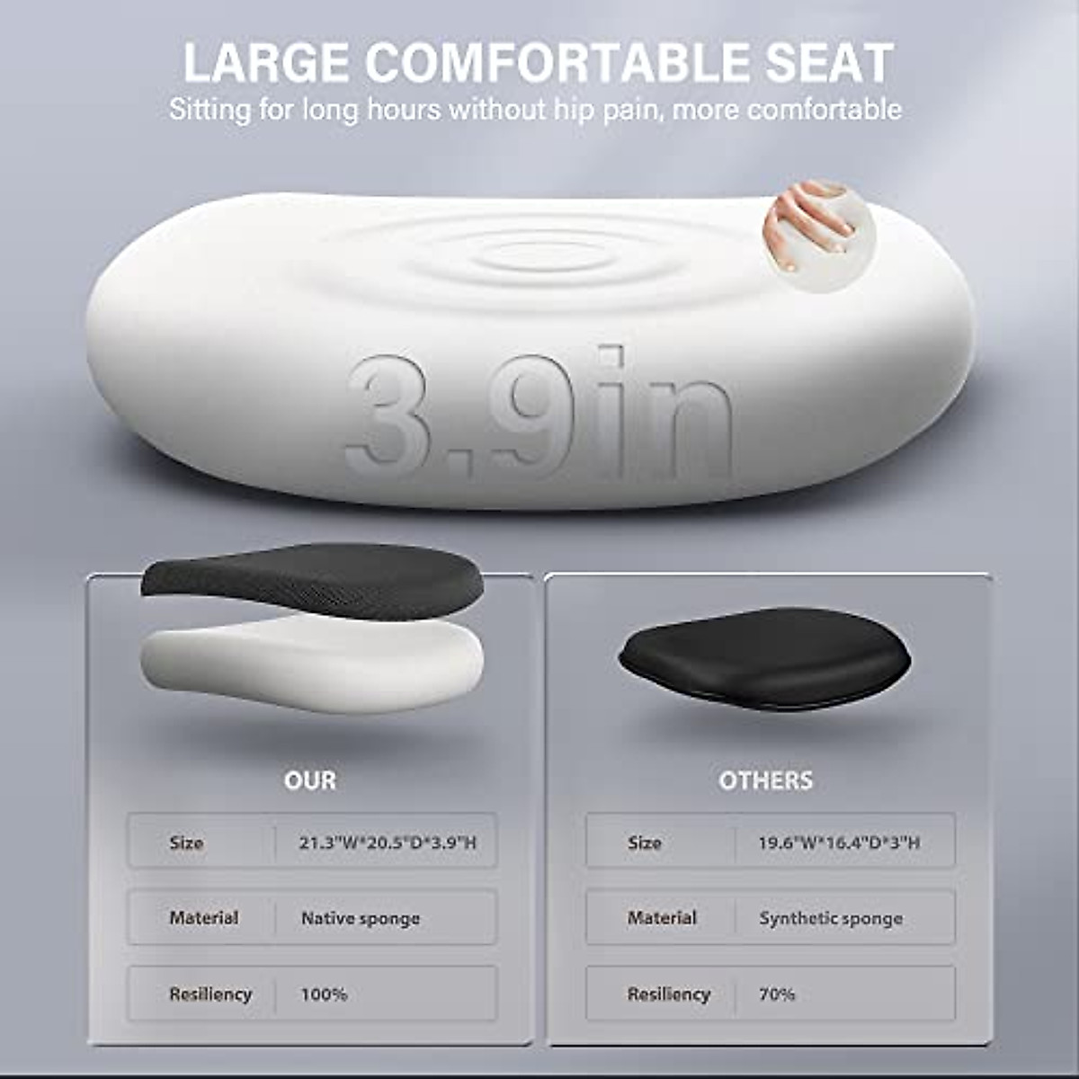 LANDOMIA Ergonomic Office Desk Chair - Mesh Office Chair with Flip up Arms & Adjustable Back Height - Comfortable Computer Task Chairs with Lumbar Support for Heavy People