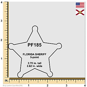 Perfect Fit Shield Wallets Florida Sheriff Five-point Star Hidden Badge Wallet (Cutout PF185 2.7 inches tall)