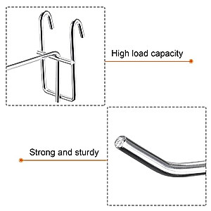 MECCANIXITY Grid Wall Hooks Store Garage Storage Wall Organizers 4 Inch Silver, Pack of 10