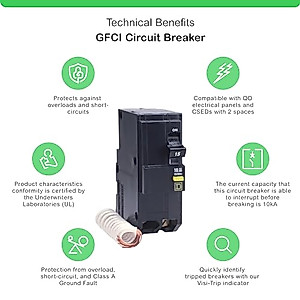 Square D by Schneider Electric Square D - QO260GFICP QO 60-Amp Two-Pole GFCI Breaker