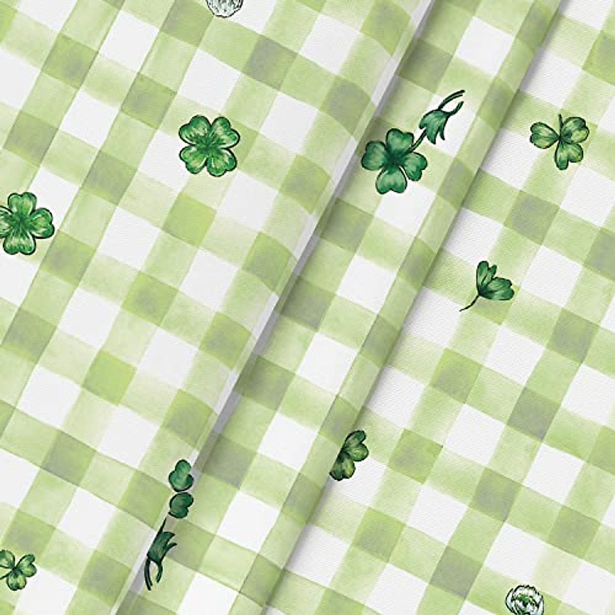Horaldaily St. Patrick's Day Tablecloth 60x84 Inch, Buffalo Plaid Pot Shamrock Table Cover for Party Picnic Dinner Decor