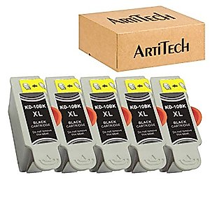 Replacements for Kodak 10XL 10B 10 Black Compatible Ink Cartridge 5 Pack Black Ink Use for Kodak 5100 5300 5500 ESP3250 ESP5250 ESP3 ESP5 ESP7 ESP9 Hero 7.1, 9.1 Printers