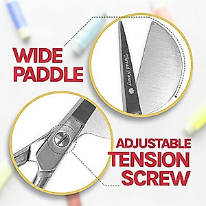 ThreadNanny Duckbill Scissors (4.5-Inch) - Duckbill Applique Scissors for Professionals - Ergonomically Bent Curved Offset Handle - Paddle Shaped, Razor-Sharp, Premium Grade German Steel
