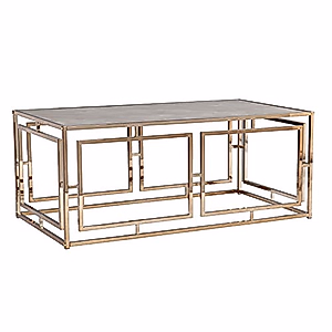 SEI Furniture Simondley Cocktail Table, 24D x 43.75W x 18H in, Champagne w/Faux Marble