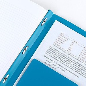 Five Star Pocket Folder + Study App, 4 Pack, 2 Pocket Folder with Prong Fasteners, Customizable Cover, White, Amethyst Purple, Harvest Yellow, Tidewater Blue (340220B-ECM)