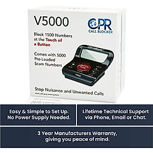 CPR V5000 Call Blocker for Landline Phones, Home Phones, Cordless Phones – Stop All Unwanted Calls, Robocalls, Scam Calls at a Touch of a Button - Join Over 1 Million Satisfied Customers