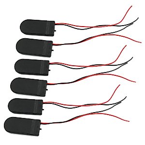 E-outstanding 6-Pack 2x3V CR2032 LIR2032 Button Cell Battery Holder with Cover and ON/Off Switch, Wired 6V Button Coin Cell Battery Storage Box