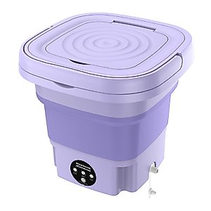 Portable Washing Machine,Foldable Mini Washing Machine,Portable Washer for Underwear,Socks,Baby Clothes,Towels,Pet Items,Apartment,Hotel,RV,Travel,Home,Dormitory,Camping,Sickroom,8L,Purple