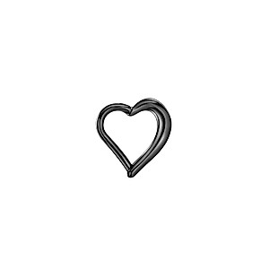 FANSING 16 Gauge Black Daith Earrings Left Ear Right Ear 8mm Daith Piercing Jewelry Surgical Steel 16g Heart Shaped Hinged Ring Hoop 316L Stainless Steel