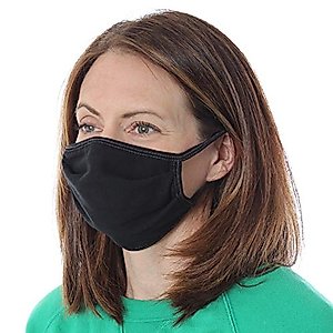 Reusable Face Mask Mouth Mask Pleated Black Cotton USA Made 1 Pack