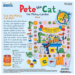 Briarpatch Pete the Cat The Missing Cupcakes Game, Fans of Pete the Cat Books, Ages 3+