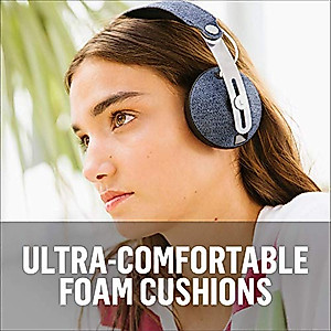 House of Marley Rise: Over-Ear Headphones with Microphone, Wireless Bluetooth Connectivity, and 12 Hours of Playtime (Denim)