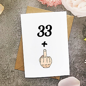 MAGJUCHE Funny 34th Birthday Card, 33+1 women Or Men Sweet 34 Years Old Birthday Gift Joke Card