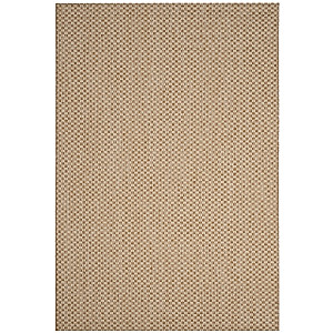 SAFAVIEH Courtyard Collection Accent Rug - 4' x 5'7", Natural & Cream, Non-Shedding & Easy Care, Indoor/Outdoor & Washable-Ideal for Patio, Backyard, Mudroom (CY8653-03021)