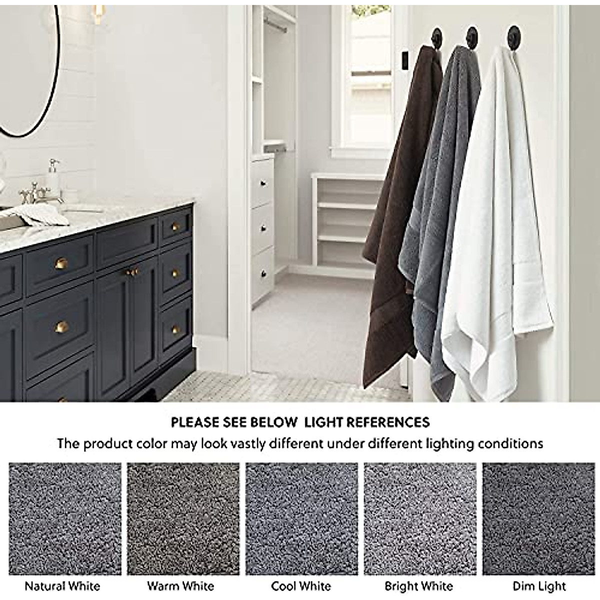 Simpli-Magic 79405 Bath Towels, 25”x50”, Gray, 6 Pack